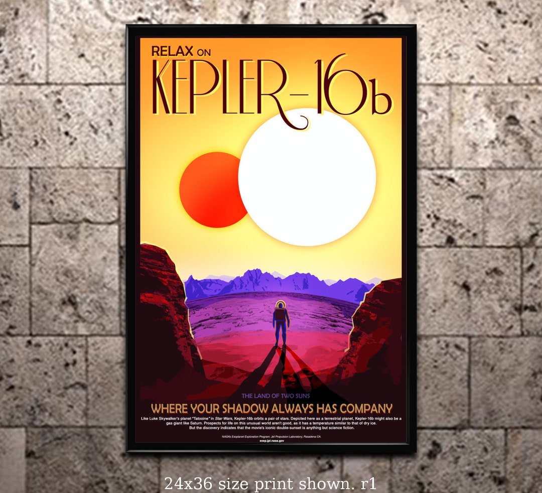 NASA JPL Space Tourism Poster Kepler 16b Where Your Shadow - Etsy