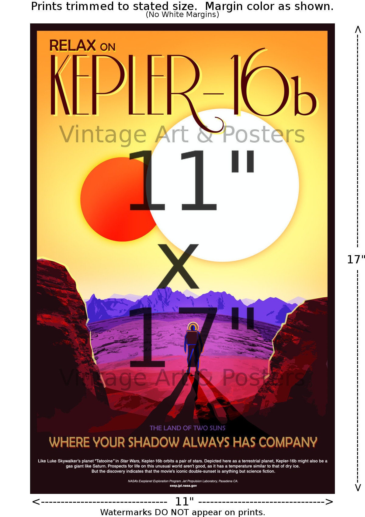 Vintage Nasa Posters Kepler 16b