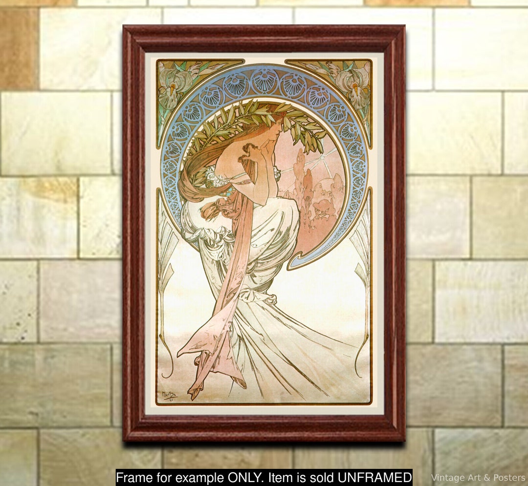 Art Nouveau Print Mucha Poetry the Arts Series Vintage Art - Etsy