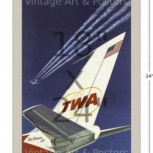 Vintage TWA Travel Poster: Starstream Jets, Aviation Art Print - Etsy