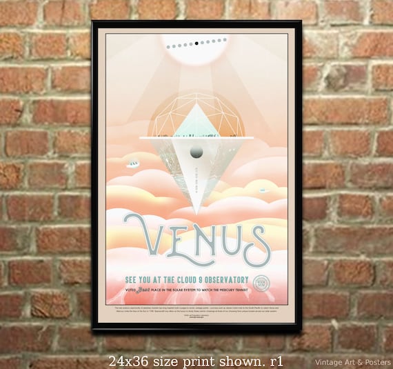 NASA JPL Space Tourism Poster Venus: Cloud 9 Observatory | Etsy