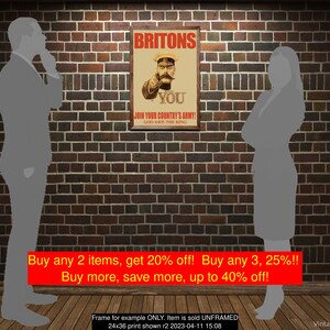 British Recruiting Poster WWI Britons Join Your Country's Army, Vintage ...