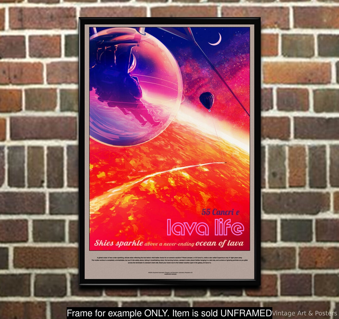 NASA Poster JPL Space Tourism Poster - 55 Cancri-e - Sci-fi Print for ...