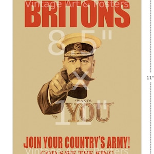 British Recruiting Poster WWI Britons Join Your Country's - Etsy