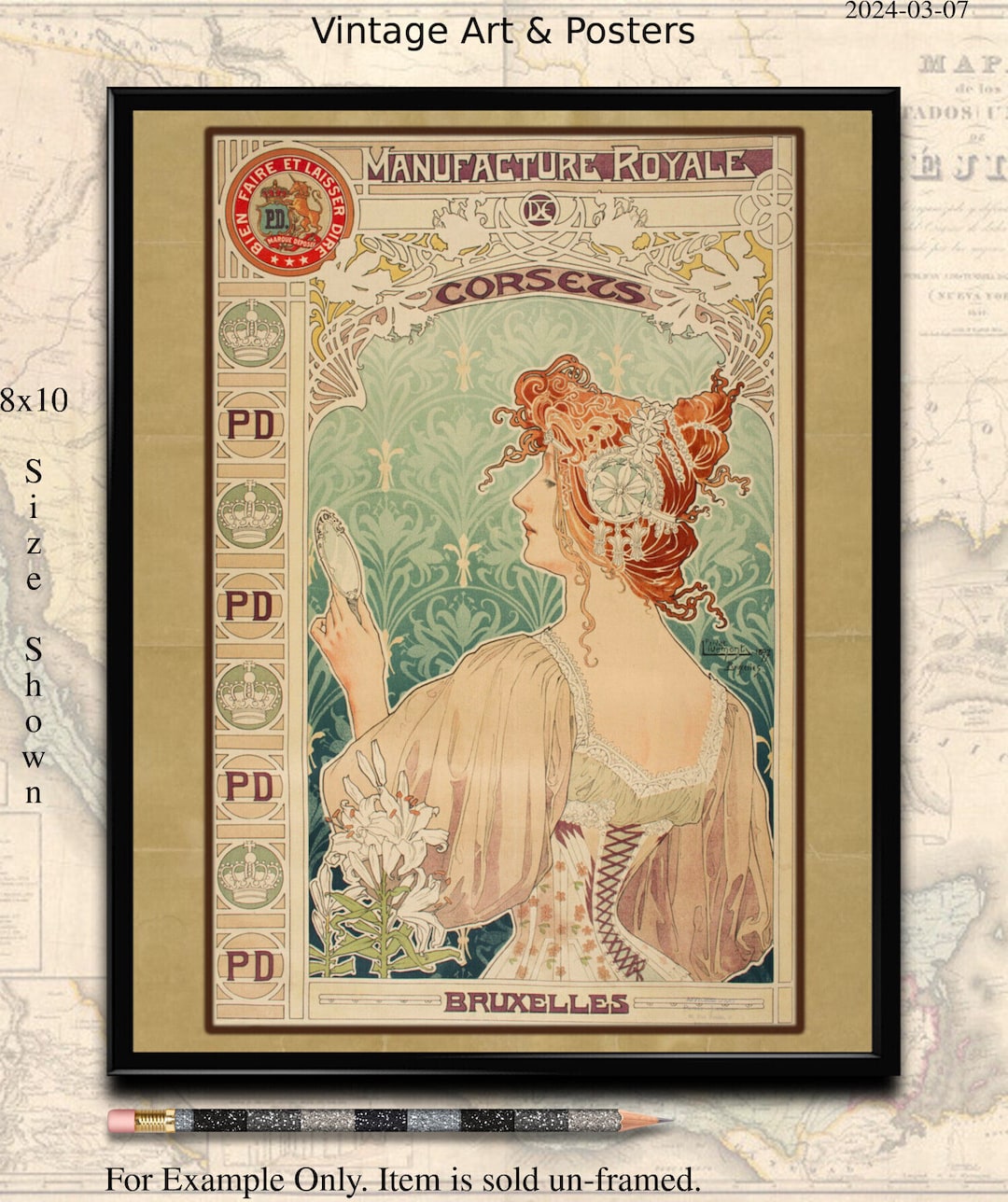 Druckbares Jugendstil-Poster PD Corsets Manufacture Royale, Vintage ...