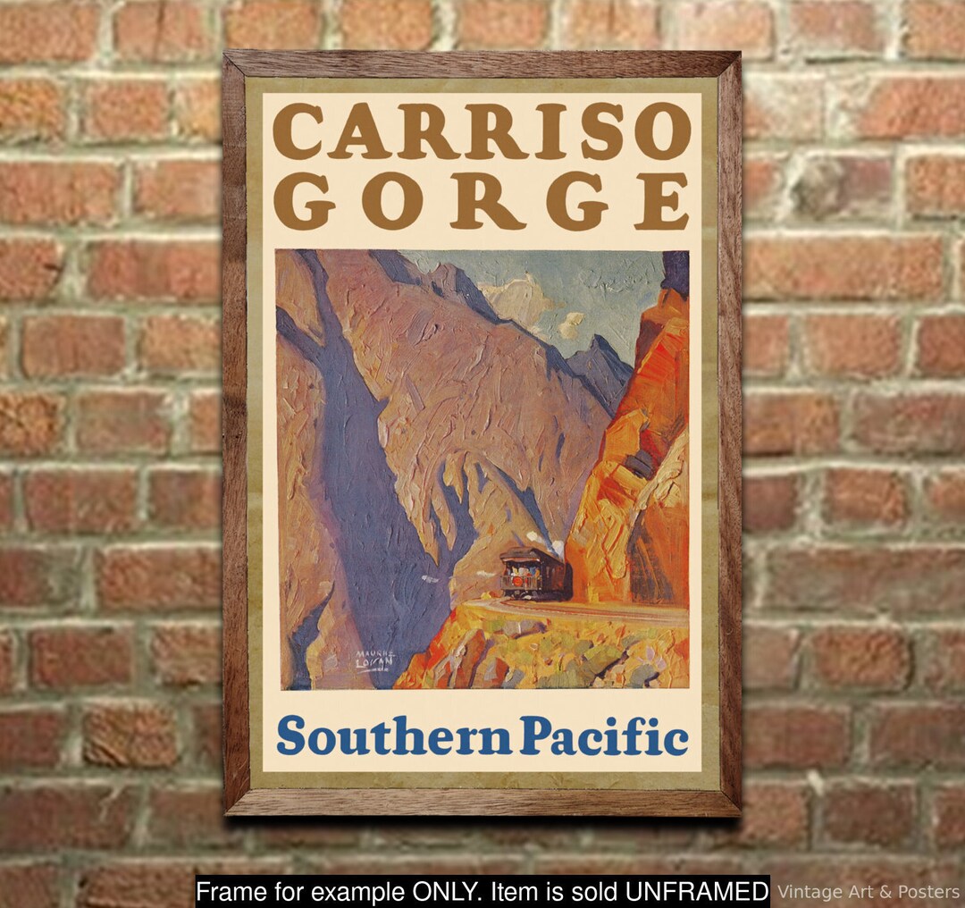 Travel Poster: "carriso Gorge Southern Pacific Railroad", Travel Art ...