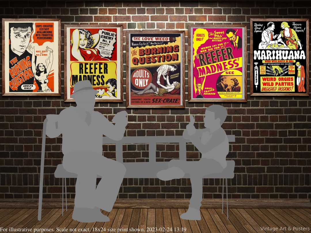 Reefer Madness Poster Set - Set of 5 Vintage Anti-marijuana Film Art ...