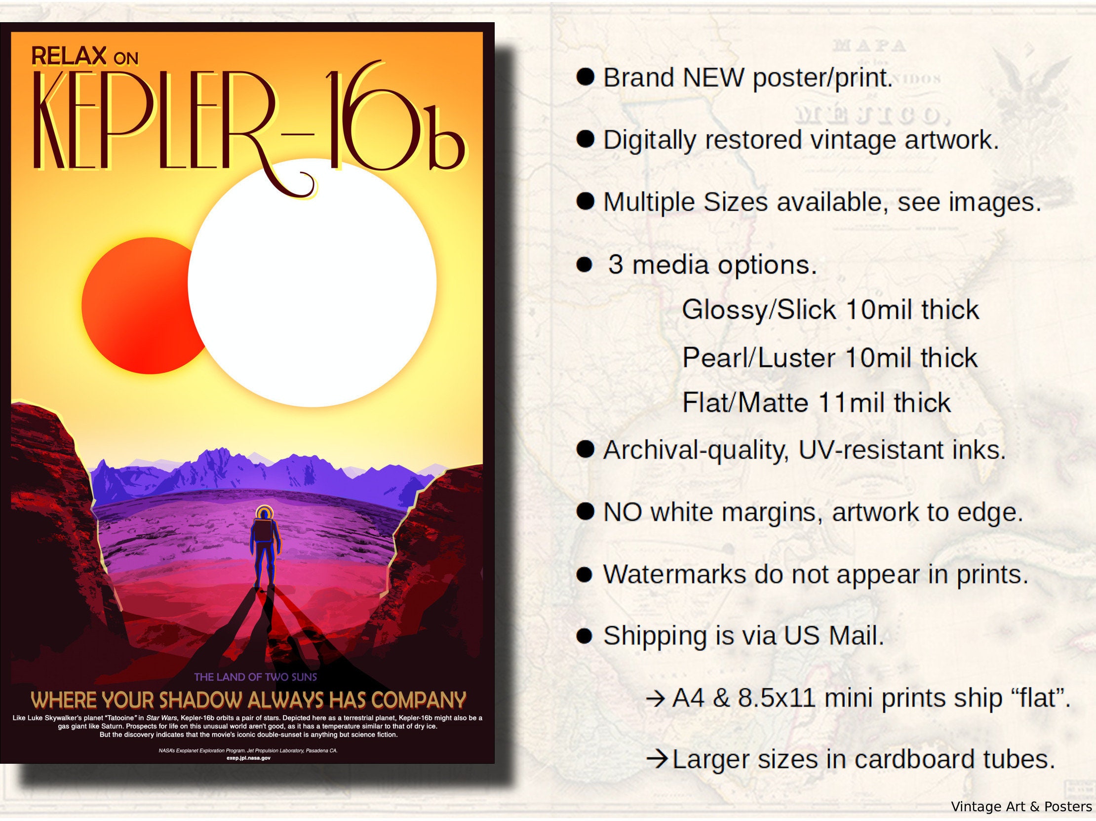 Kepler 16b Nasa Vintage Posters