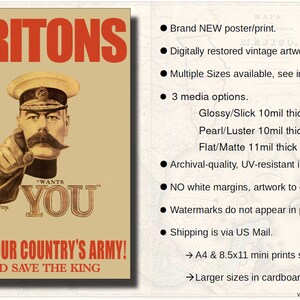 British Recruiting Poster WWI Britons Join Your Country's Army, Vintage ...