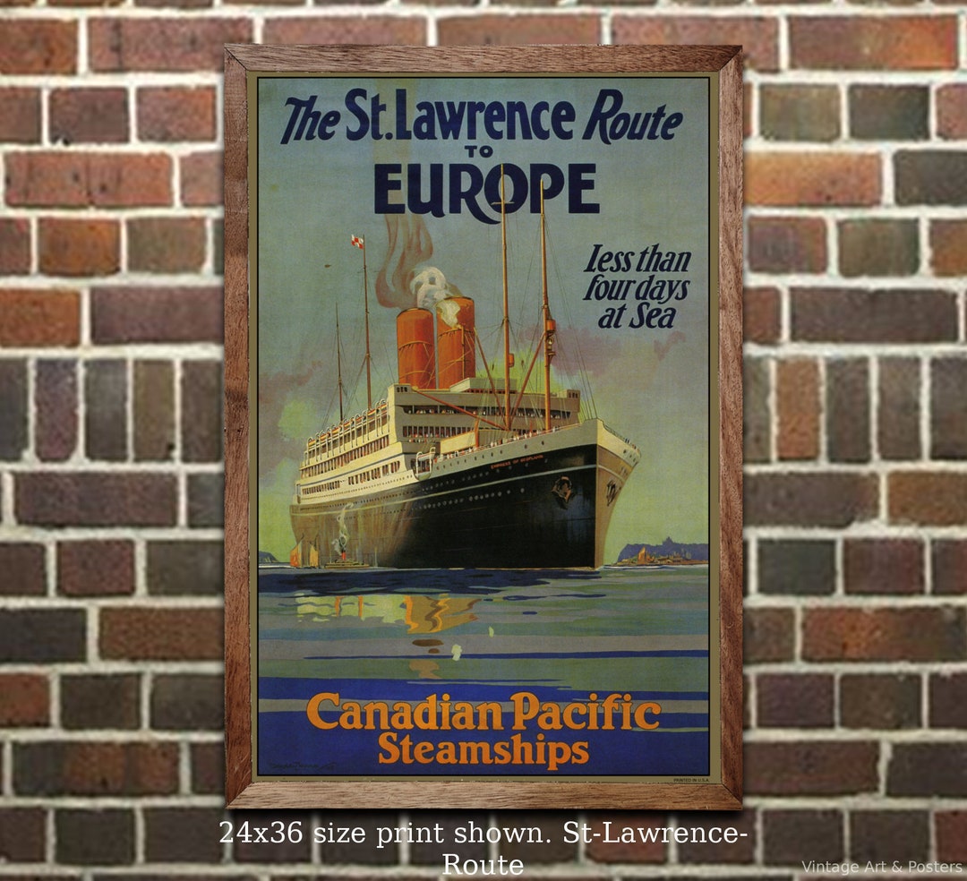 Travel Poster St. Lawrence Route Canadian Pacific Steamship - Etsy
