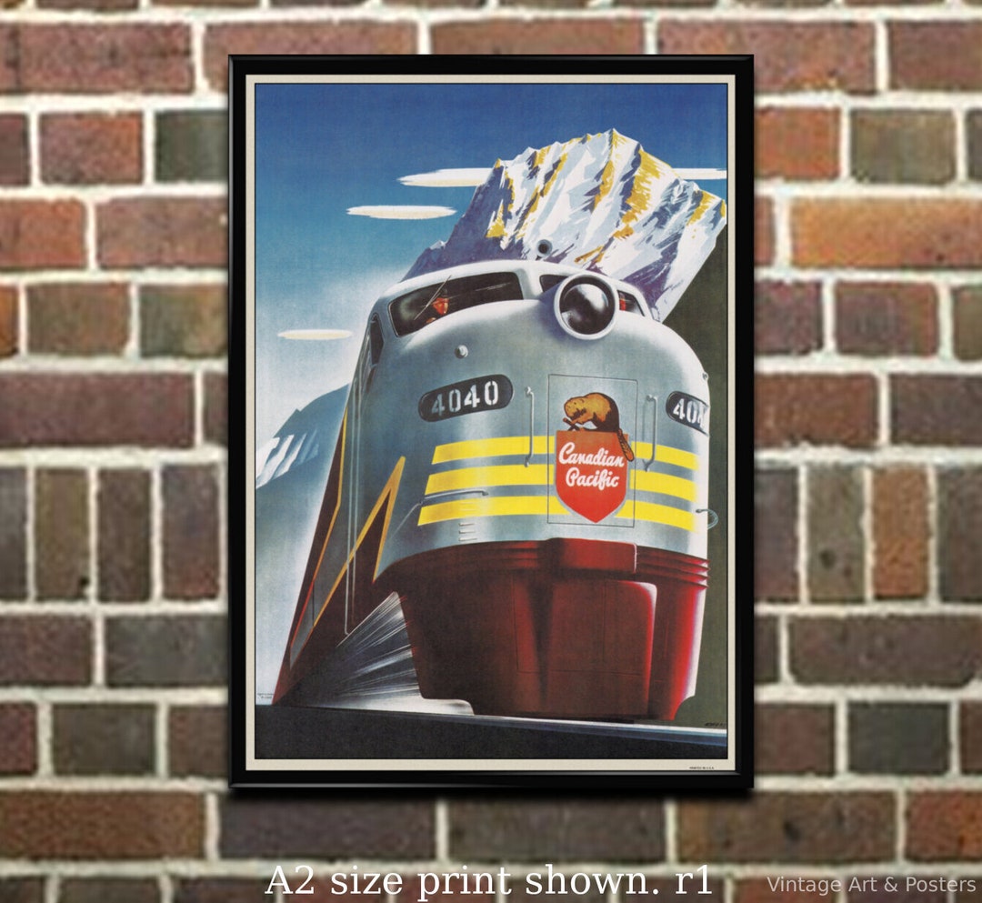 Railroad Travel Poster Canadian Pacific Vintage Print Wall - Etsy
