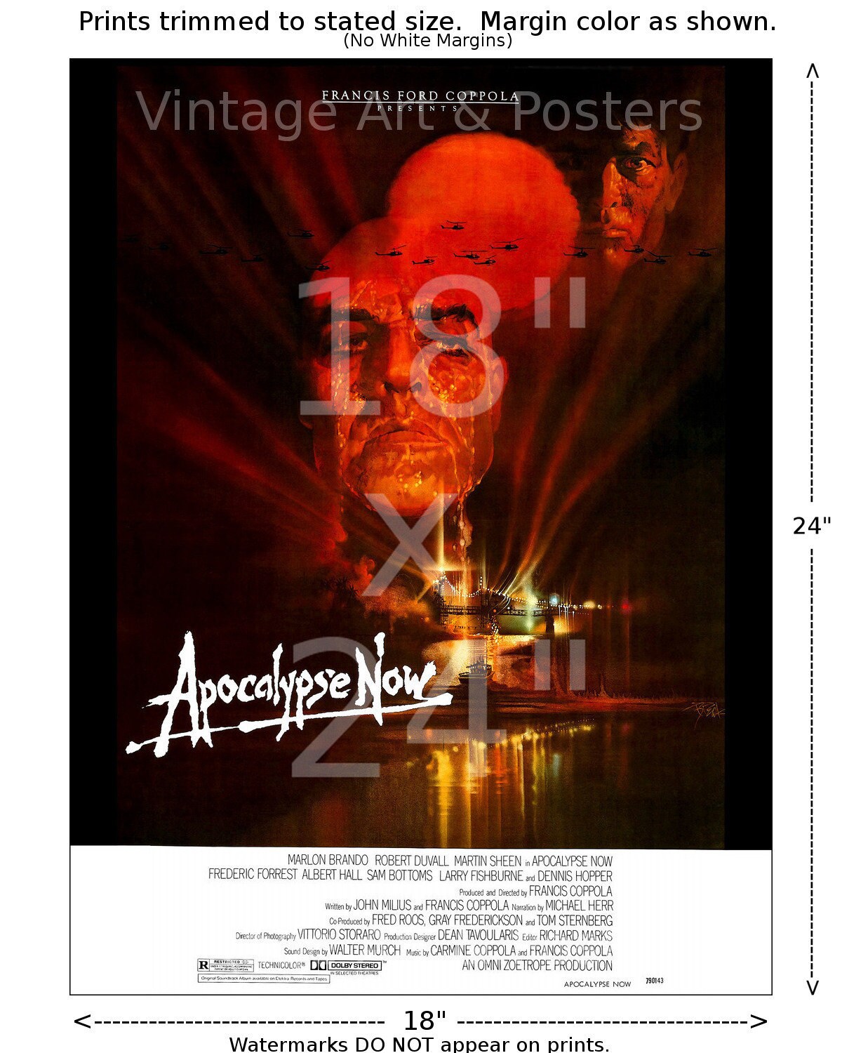 Apocalypse Now Movie Poster Print Vintage Film Lobby Card | Etsy