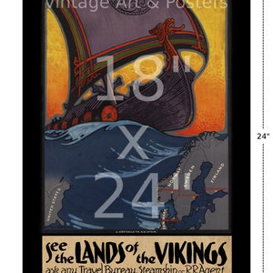 Travel Poster: "land of the Vikings", Vintage Wall Art Print - Etsy