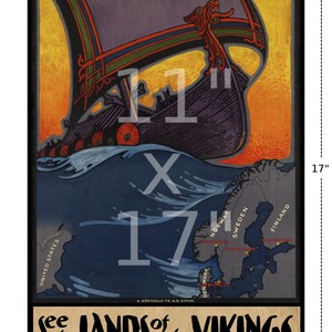 Travel Poster: "land of the Vikings", Vintage Wall Art Print - Etsy
