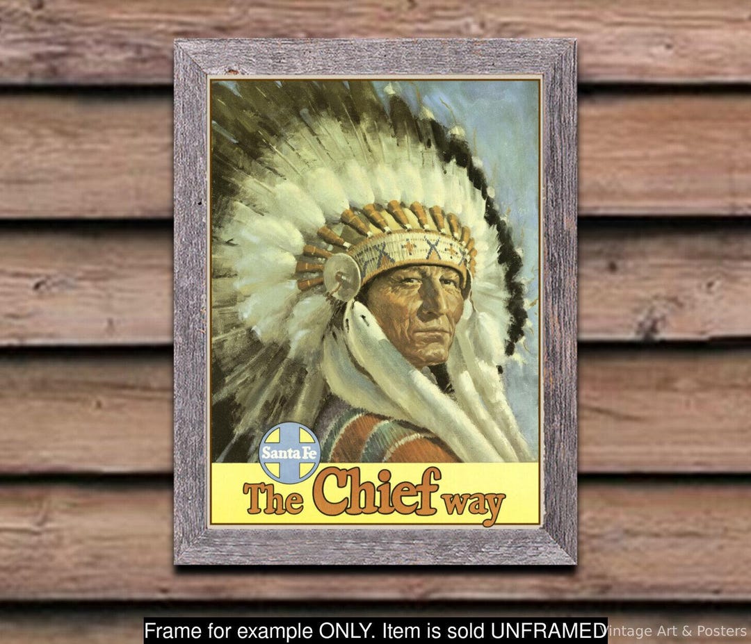 Vintage Santa Fe Chief Railroad Poster: Travel Art Print - Etsy