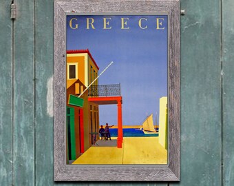 Greece Art Vintage Travel Poster Print Home Wall Greek Decor - Etsy