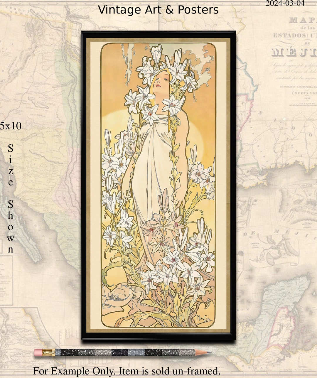 Druckbare Jugendstil Mucha Die Lilie, Die Blumen Serie Vintage Poster 'Boho' Wand Kunst ...
