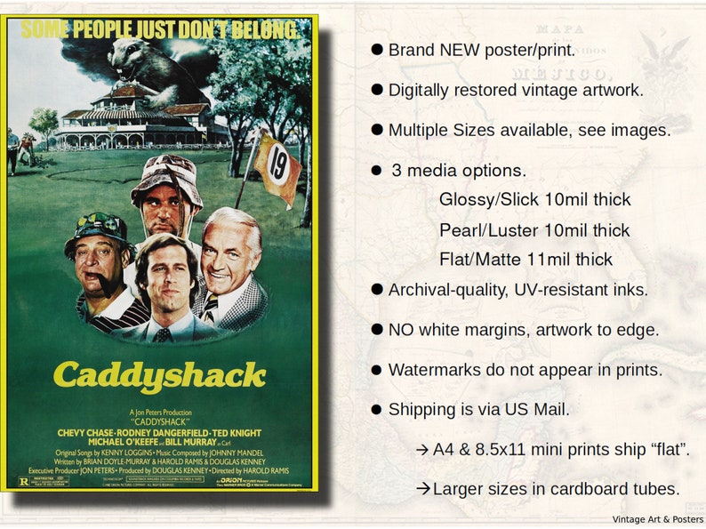Movie Poster: "caddy Shack", Film Lobby Card Art Print - Etsy