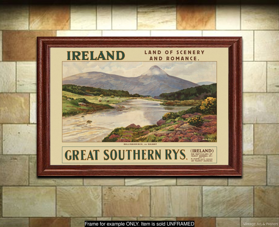 Railroad Travel Poster Ireland Great Southern Railways Vintage Print ...