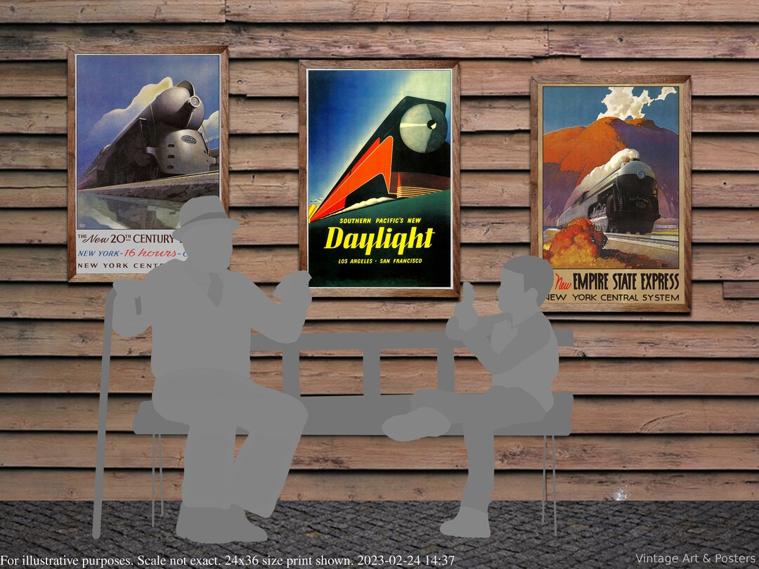 3 Poster Set Express Trains, Vintage Railroad Travel Prints, Wall Art ...