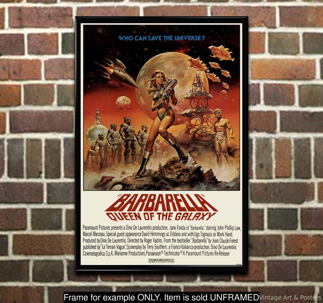 Movie Poster Barbarella Jane Fonda Film Art Print, Lobby Card, for ...