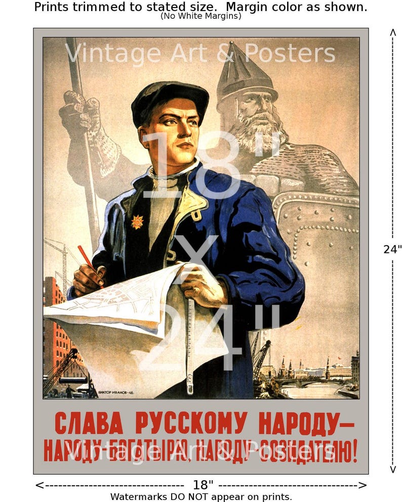 Soviet Propaganda Poster: "for the Glory of the Russian People", Wall ...