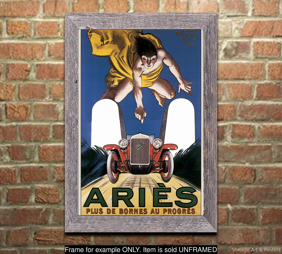 Vintage Car Ad Poster, Aries Automobiles, Print, Wall Art for Home or ...