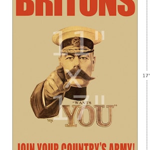 British Recruiting Poster WWI Britons Join Your Country's Army, Vintage ...