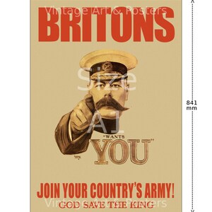 British Recruiting Poster WWI Britons Join Your Country's Army, Vintage ...