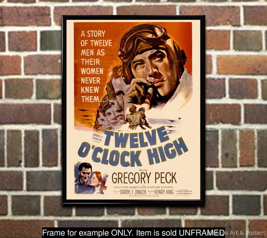 Movie Poster, Twelve Oclock High, Gregory Peck, Movie Room Media Room ...