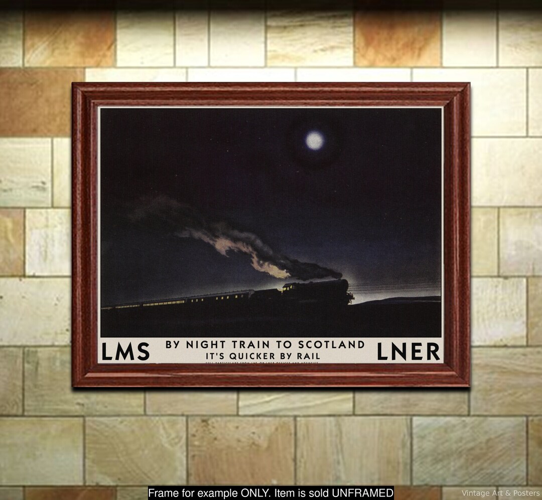 British Railways Travel Poster: "lms - by Night Train to Scotland ...
