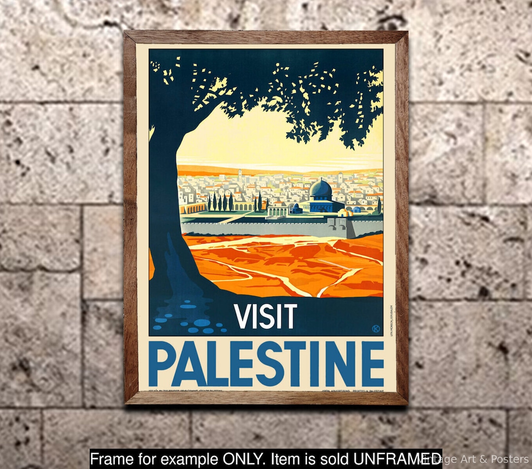 Travel Poster Visit Palestine Vintage Travel Art Print, Wall Art for ...