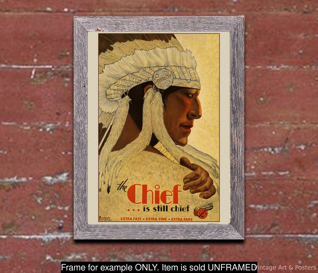 Railroad Travel Poster: "santa Fe Chief", Travel Art Print - Etsy