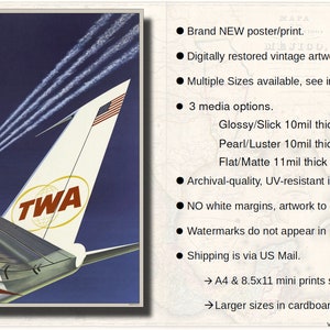 Vintage TWA Travel Poster: Starstream Jets, Aviation Art Print - Etsy