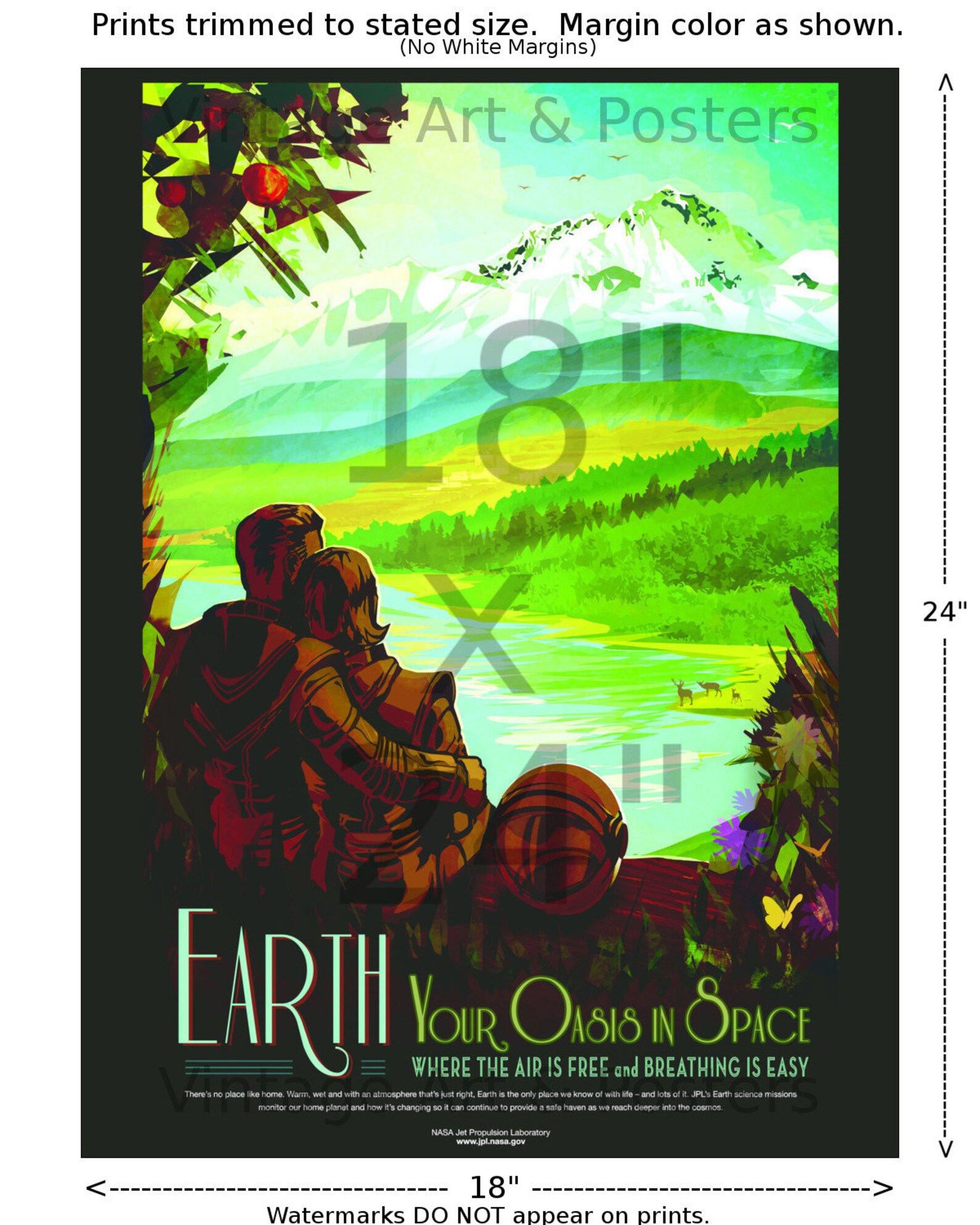NASA JPL Space Tourism Poster Earth Where the Air is Free and - Etsy