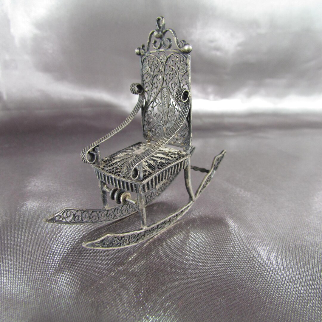 Filigree Silver Chair, Antique Solid Silver Rocking Chair Collection - Etsy