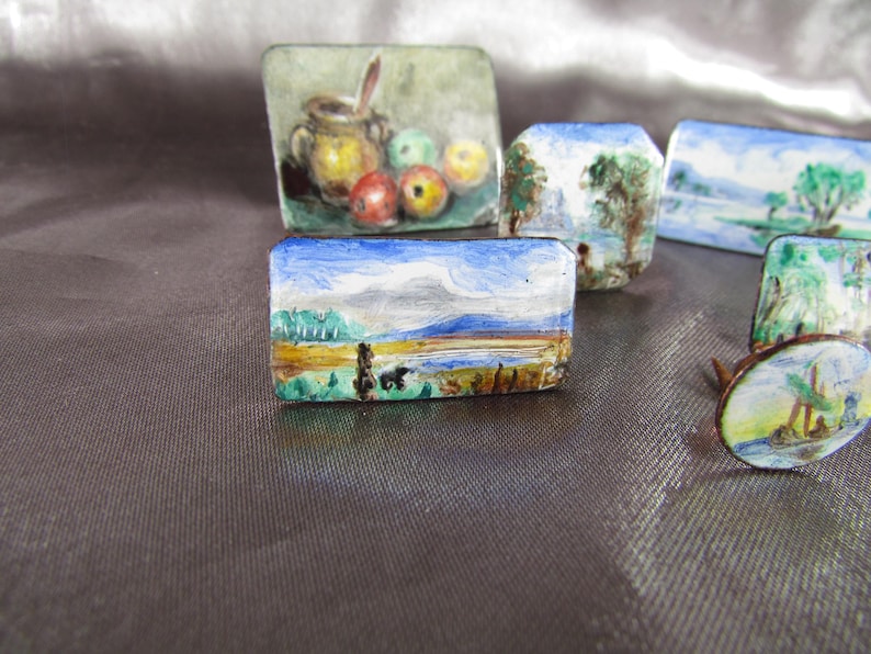 Enamels Copper, Enameled Landscapes Painting, Antique Limoges Enamels ...
