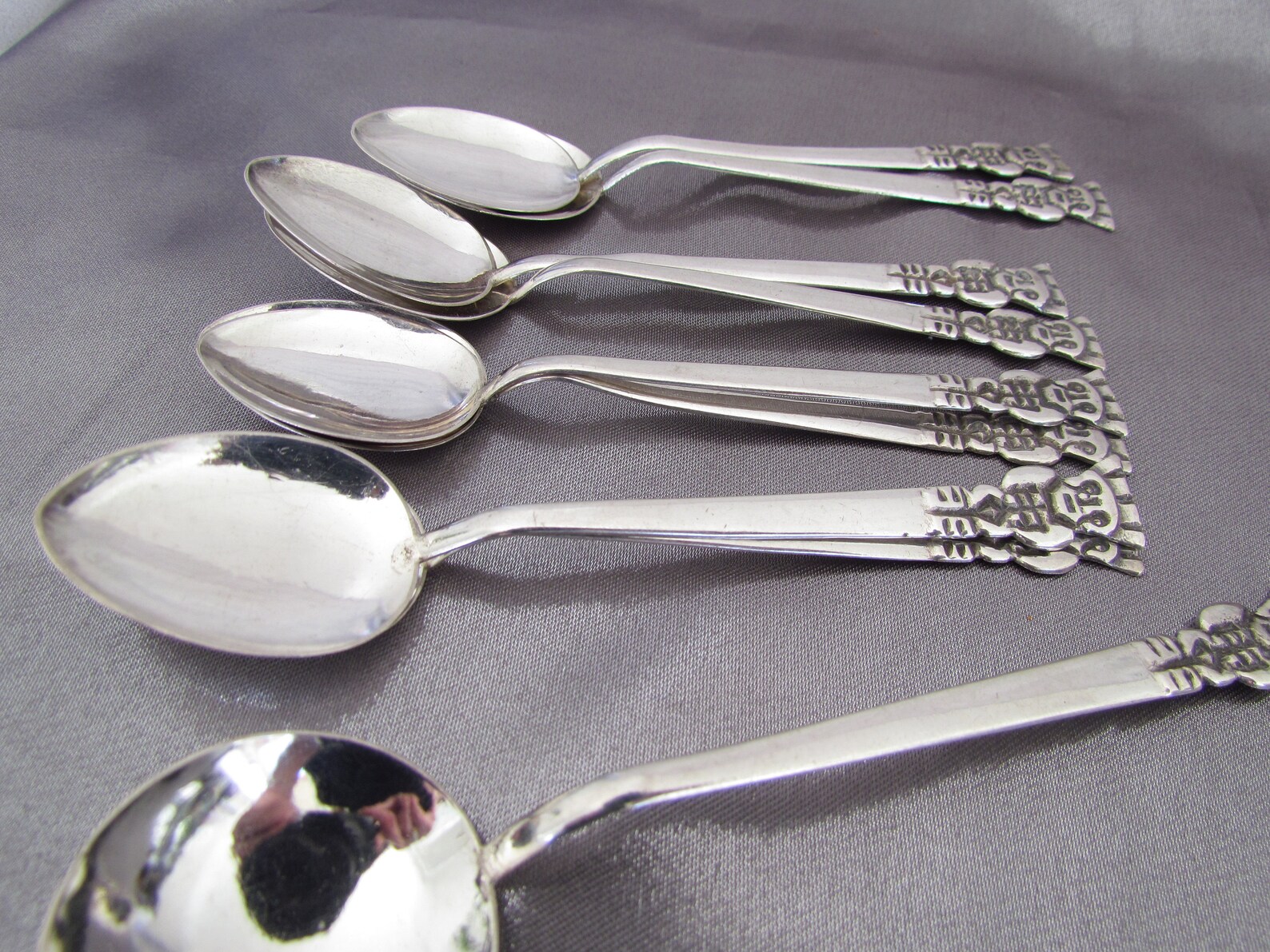 Vintage Set of 6 Peruvian Mocha Spoons 925 Silver Expresso - Etsy