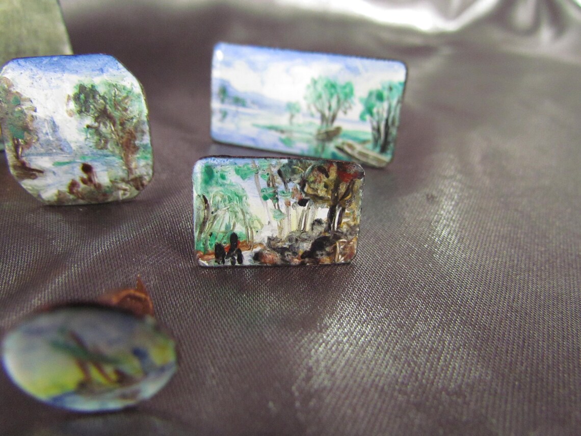 Enamels Copper, Enameled Landscapes Painting, Antique Limoges Enamels ...