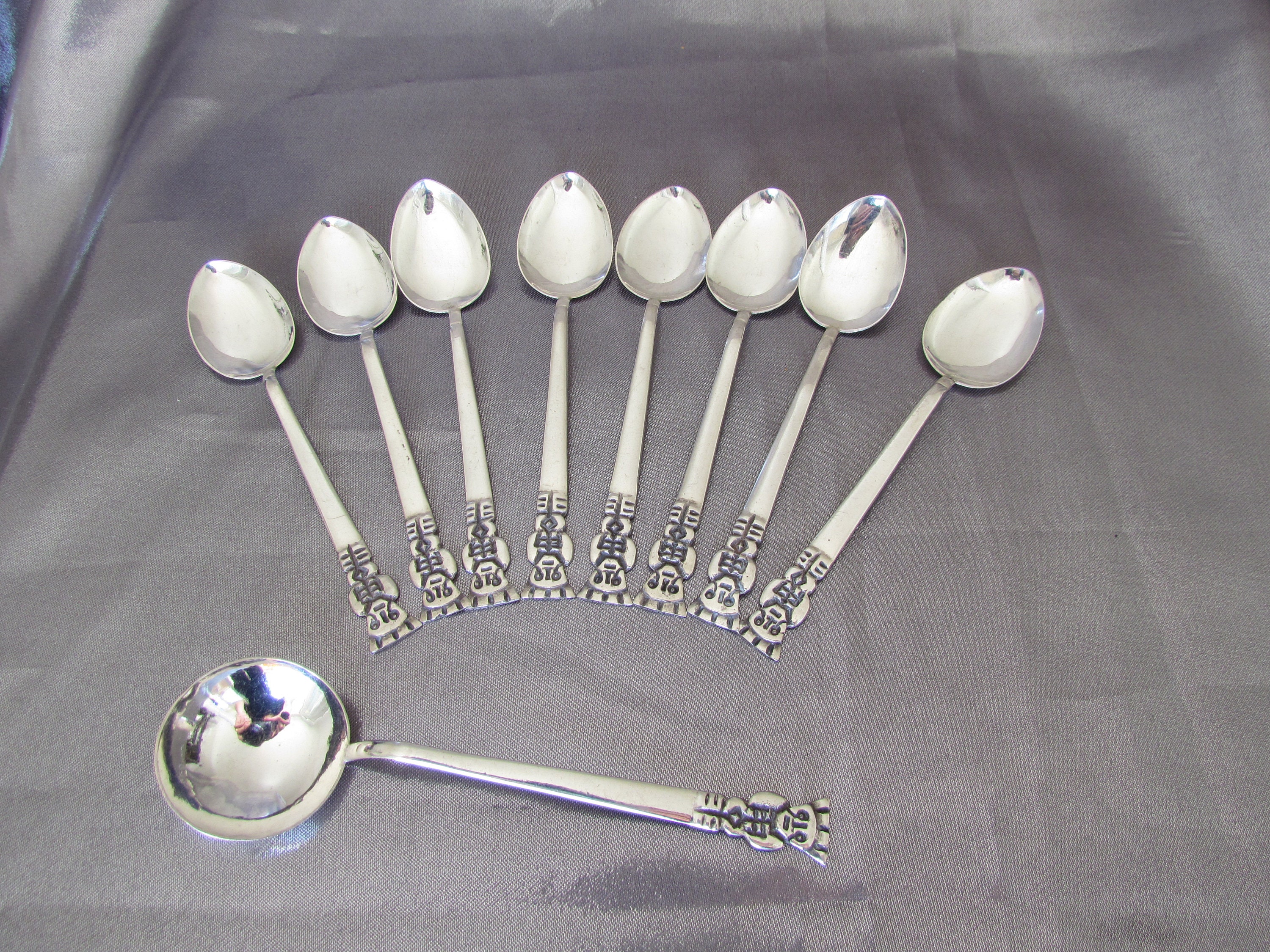 Vintage Set of 6 Peruvian Mocha Spoons, 925 Silver Expresso Spoons - Etsy
