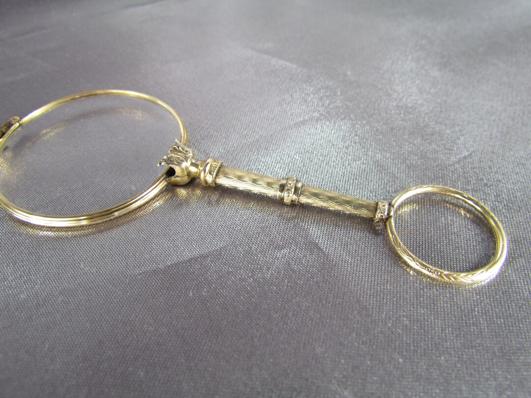 Antique Glasses, Gold Plated Lorgnette Glasses, Glasses With Handle ...