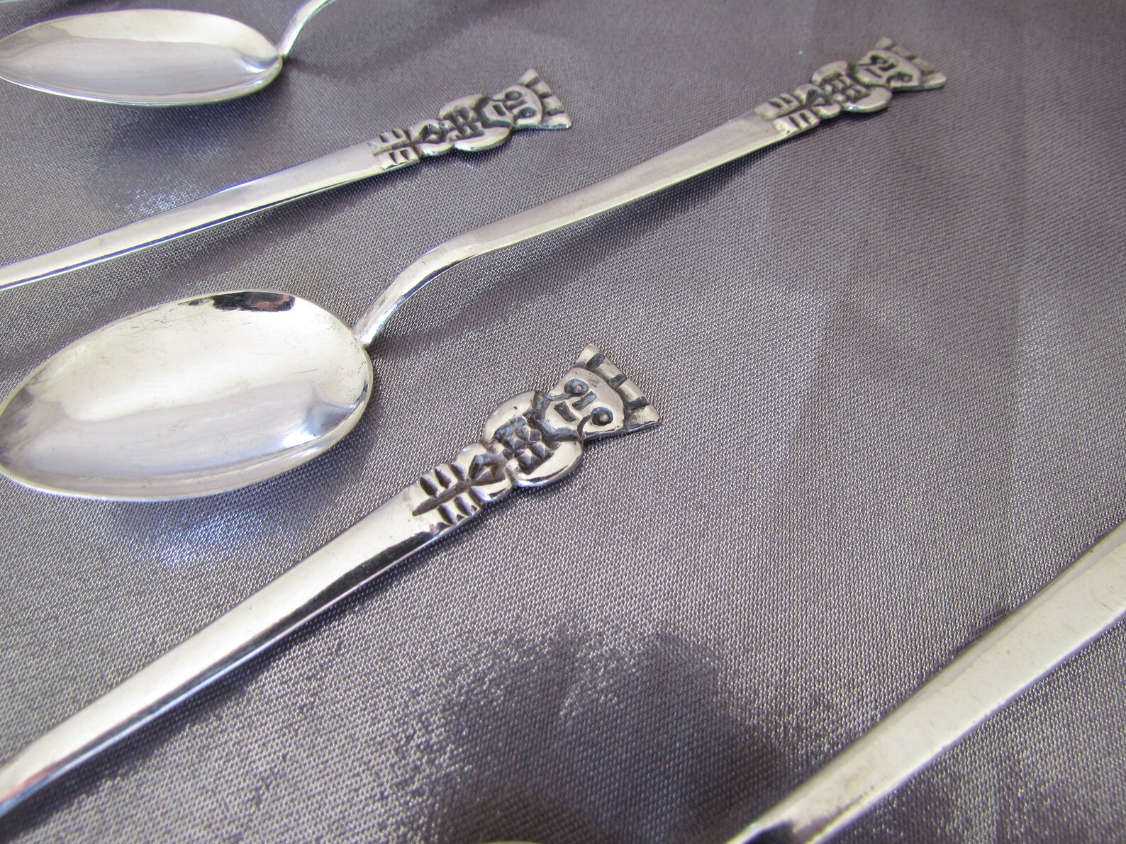 Vintage Set of 6 Peruvian Mocha Spoons 925 Silver Expresso - Etsy