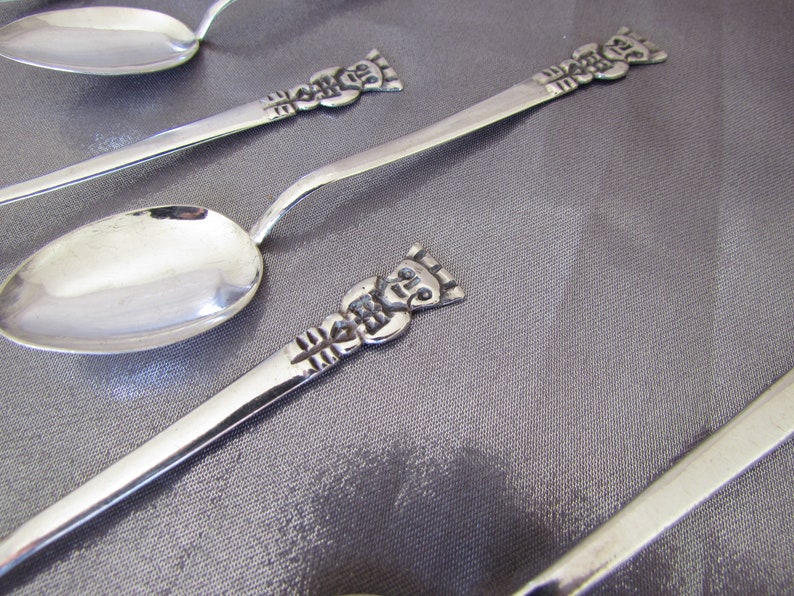 Vintage Set of 6 Peruvian Mocha Spoons, 925 Silver Expresso Spoons - Etsy