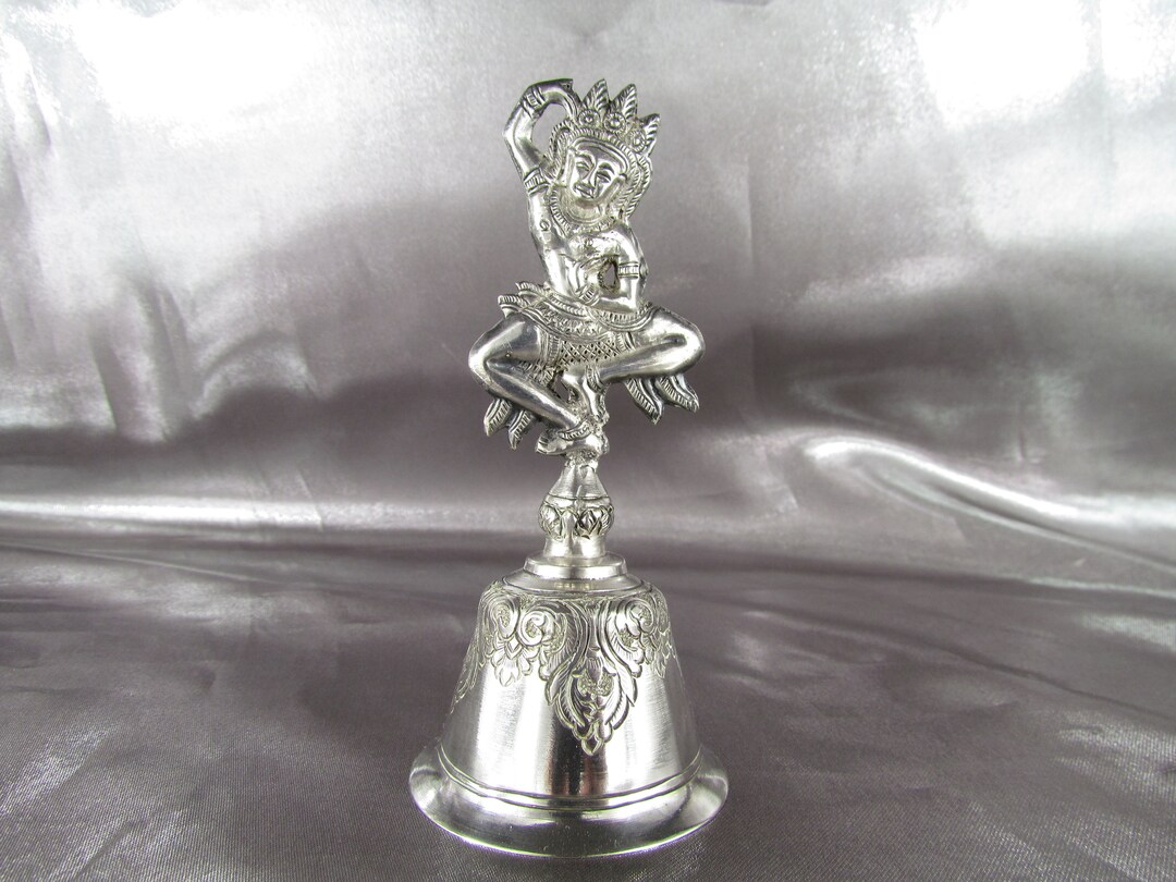 Bell, Silver Bell, Table Bell Sterling Silver, Antique Asian Indochina ...