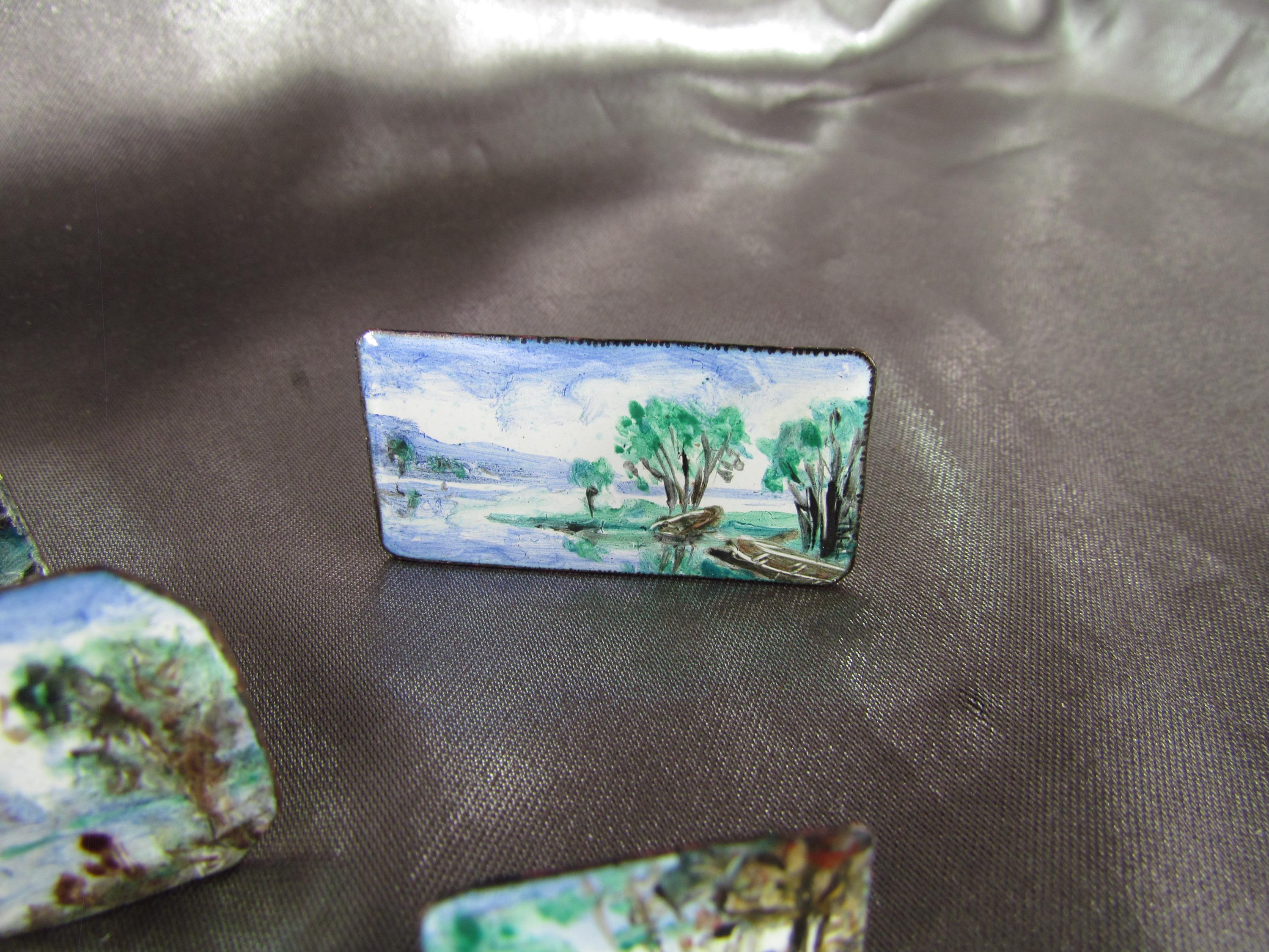 Enamels Copper, Enameled Landscapes Painting, Antique Limoges Enamels ...
