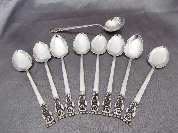 Vintage Set of 6 Peruvian Mocha Spoons 925 Silver Expresso | Etsy