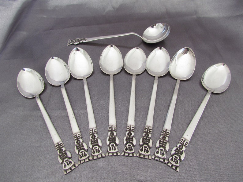 Vintage Set of 6 Peruvian Mocha Spoons, 925 Silver Expresso Spoons - Etsy