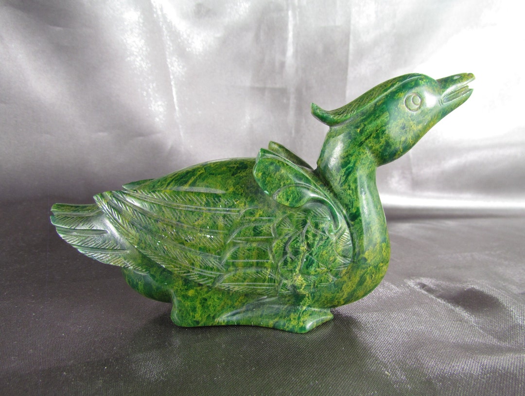 Chinese Jade, Antique Chinese Green Jade Duck Figurine - Etsy