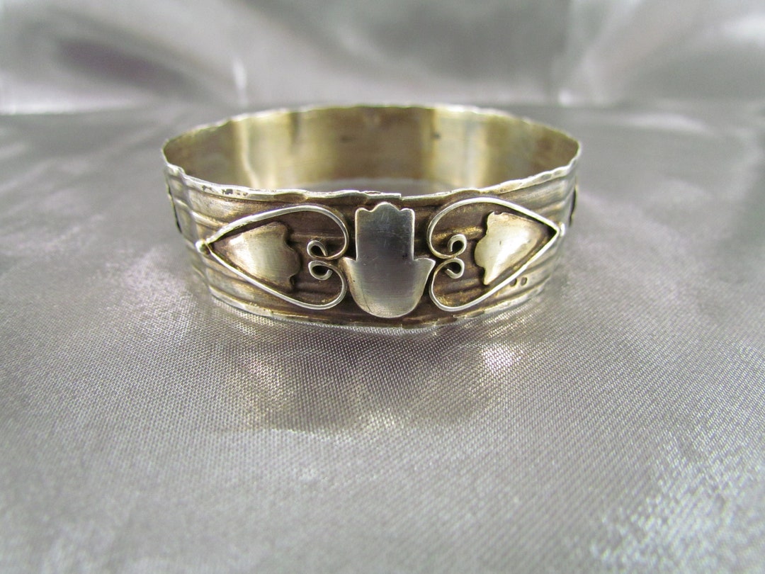Antique Moroccan Sterling Silver Bracelet, Moroccan Vermeil Bangle ...