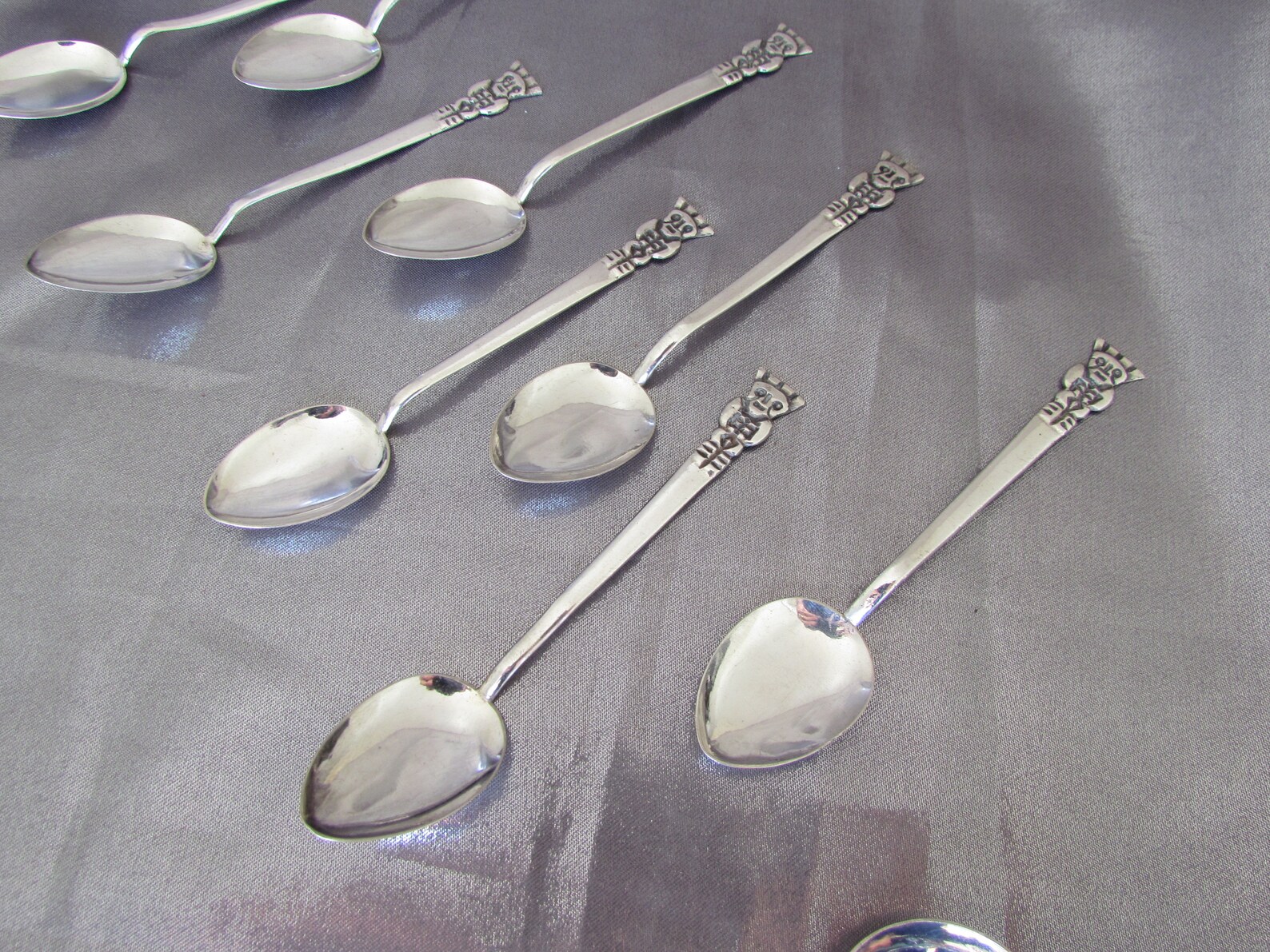 Vintage Set of 6 Peruvian Mocha Spoons, 925 Silver Expresso Spoons - Etsy